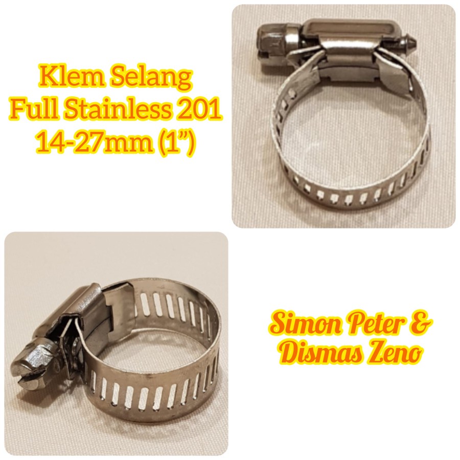 Hose Clamp 1" inch Full Stainless Steel 201 Hose Clamp Anti Rust ...