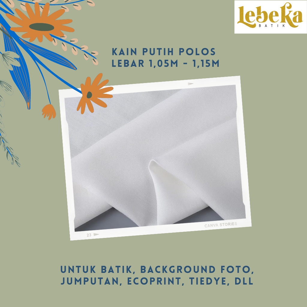 Plain White Fabric 0.5m Width 1,15m Prima | Shopee Malaysia