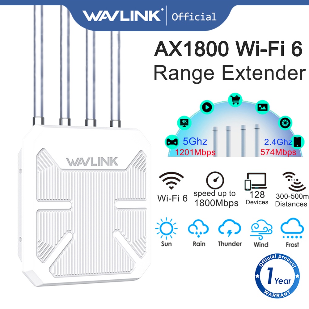 Wavlink High Power Long Range Outdoor Wifi 6 AX1800M Weatherproof ...