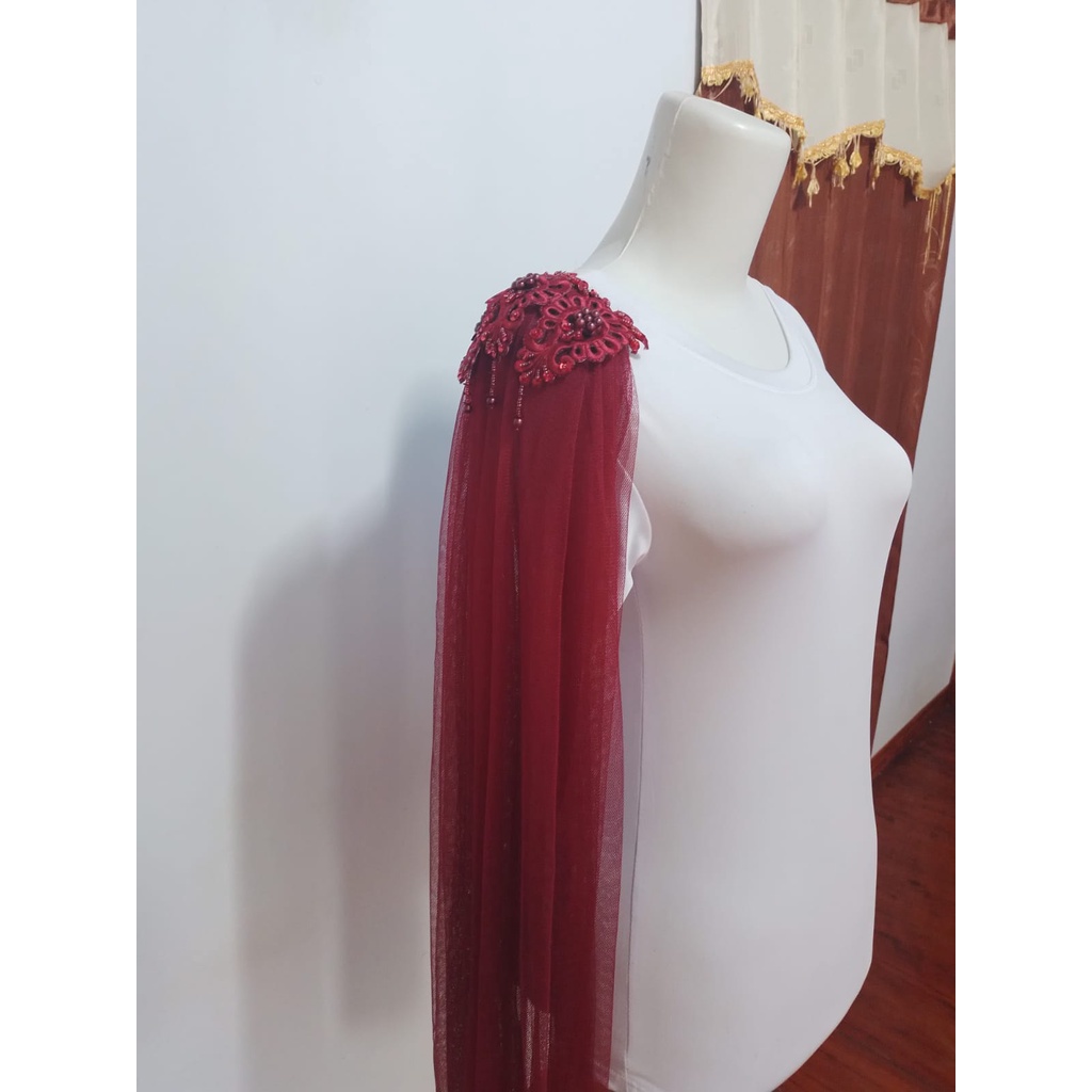 Maroon Color Graduation kebaya Shoulder Wings 75cm | Shopee Malaysia