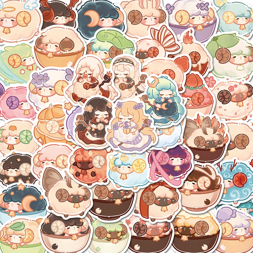 50pcs Magic Lamb Cute Cartoon Stickers Water Cup Mobile Phone ...