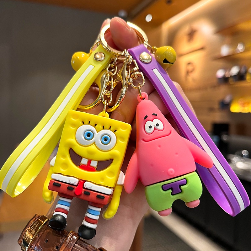 Kawaii SpongeBob Keychain Cute Patrick Star Squidward Tentacles Key ...