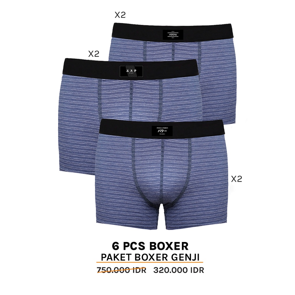[Package] Boxer Genji Navy (6Pcs) | Shopee Malaysia