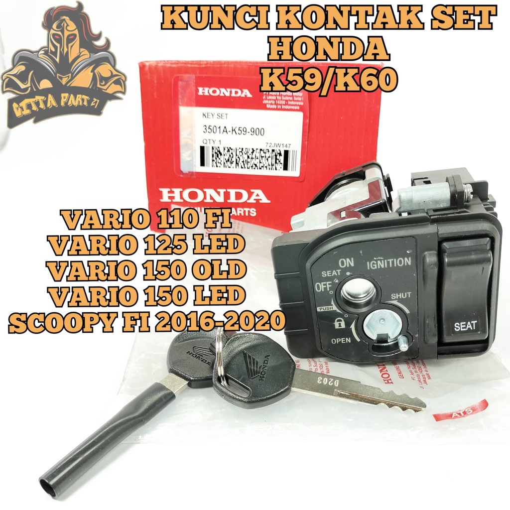Contact KEY SET ORIGINAL ORIGINAL HONDA AHM K60 / K59 VARIO 125 150 OLD ...