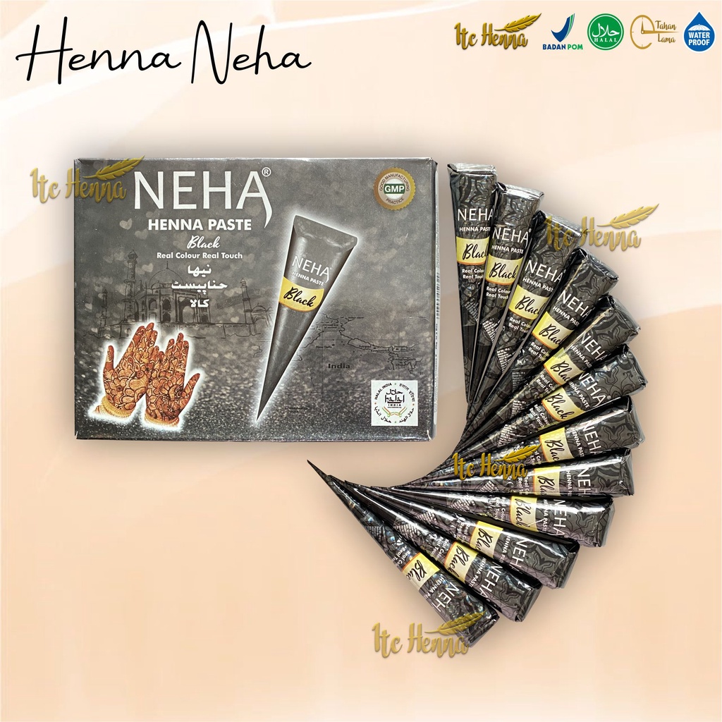 Neha Black Henna Cone (1 Box contains 12 Cones) | Shopee Malaysia