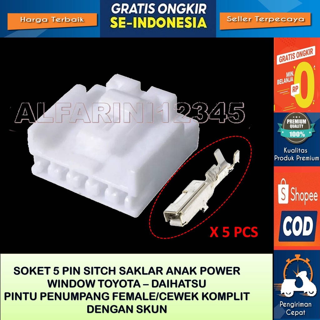5 Pin socket 5 Pin power window socket 5 Pin power window switch socket ...