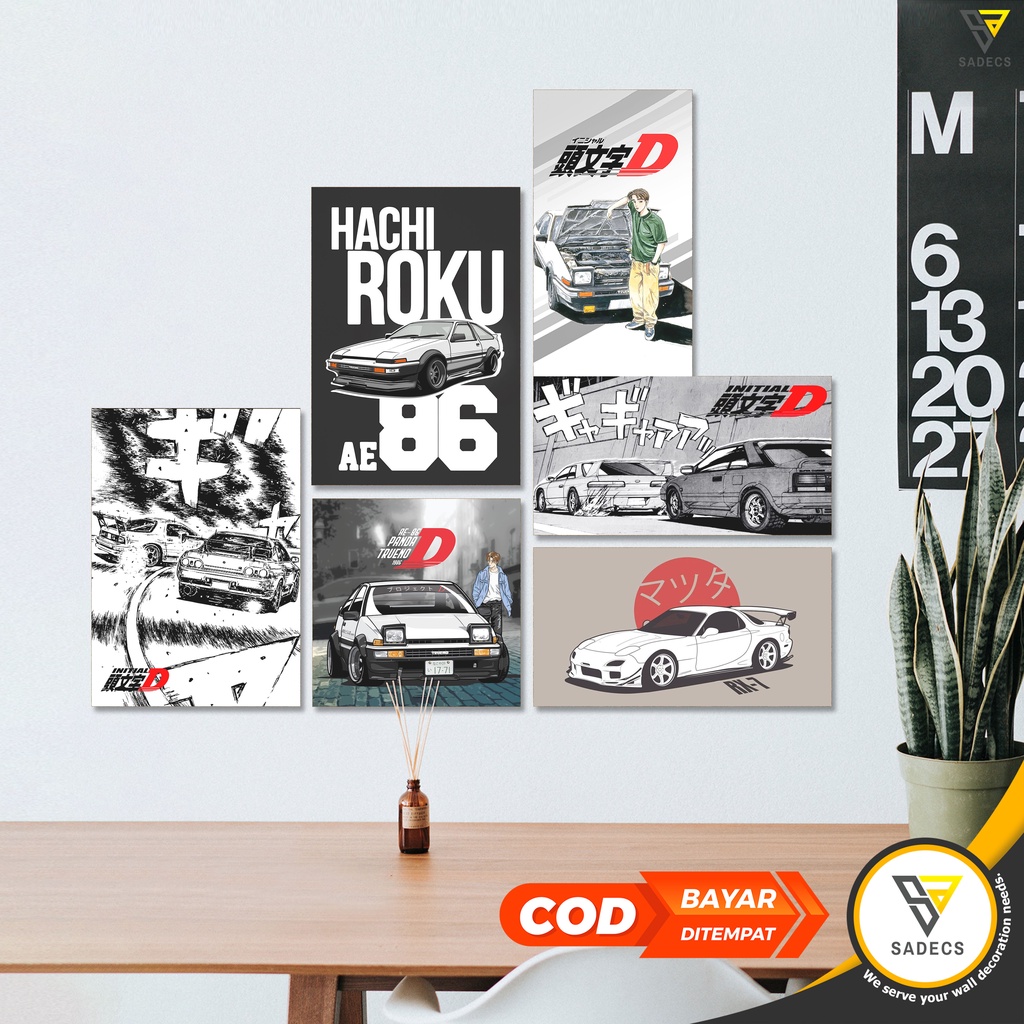 HIASAN DINDING KAYU Sadecs - Canvas Wooden Poster INITIAL D Room Wall ...