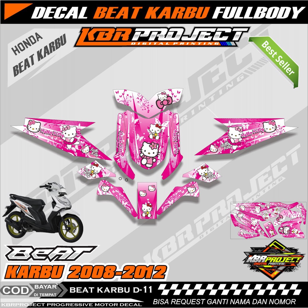 Beat Carburetor 2008-2012 Cool Motorcycle Sticker DECAL Sticker FULL ...