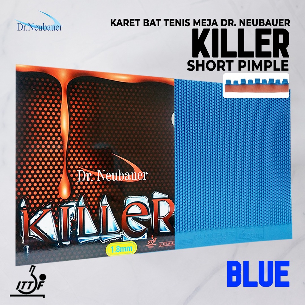 Pingpong Table Tennis Bat Rubber Dr. Neubauer Killer Short Spot Blue ...