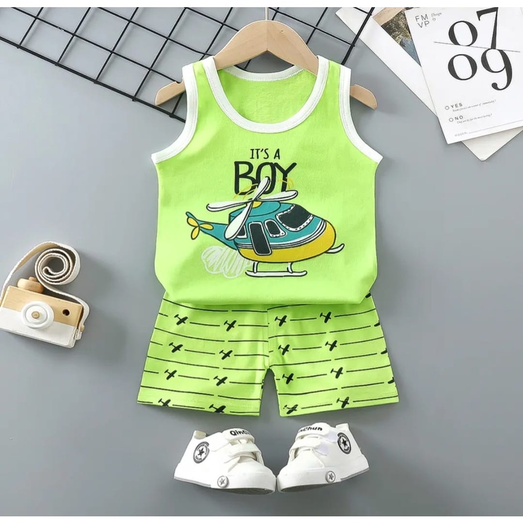 Children's CLOTHING SET SINGLET HELICOPTER PLANE FOR CHILDREN | Shopee ...