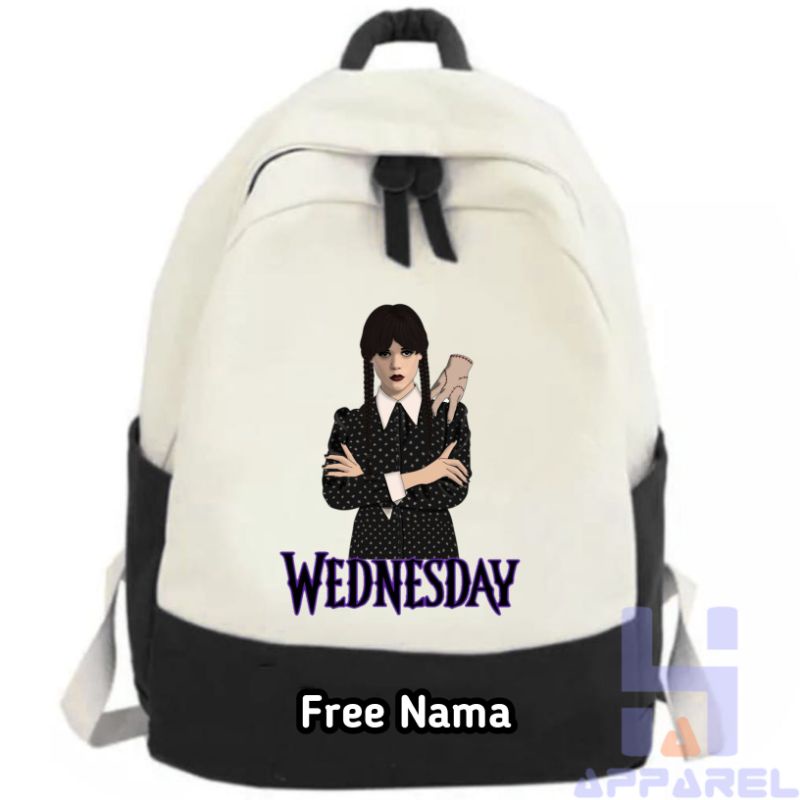 Wednesday ADDAMS SCARED Children's Backpack | Shopee Malaysia