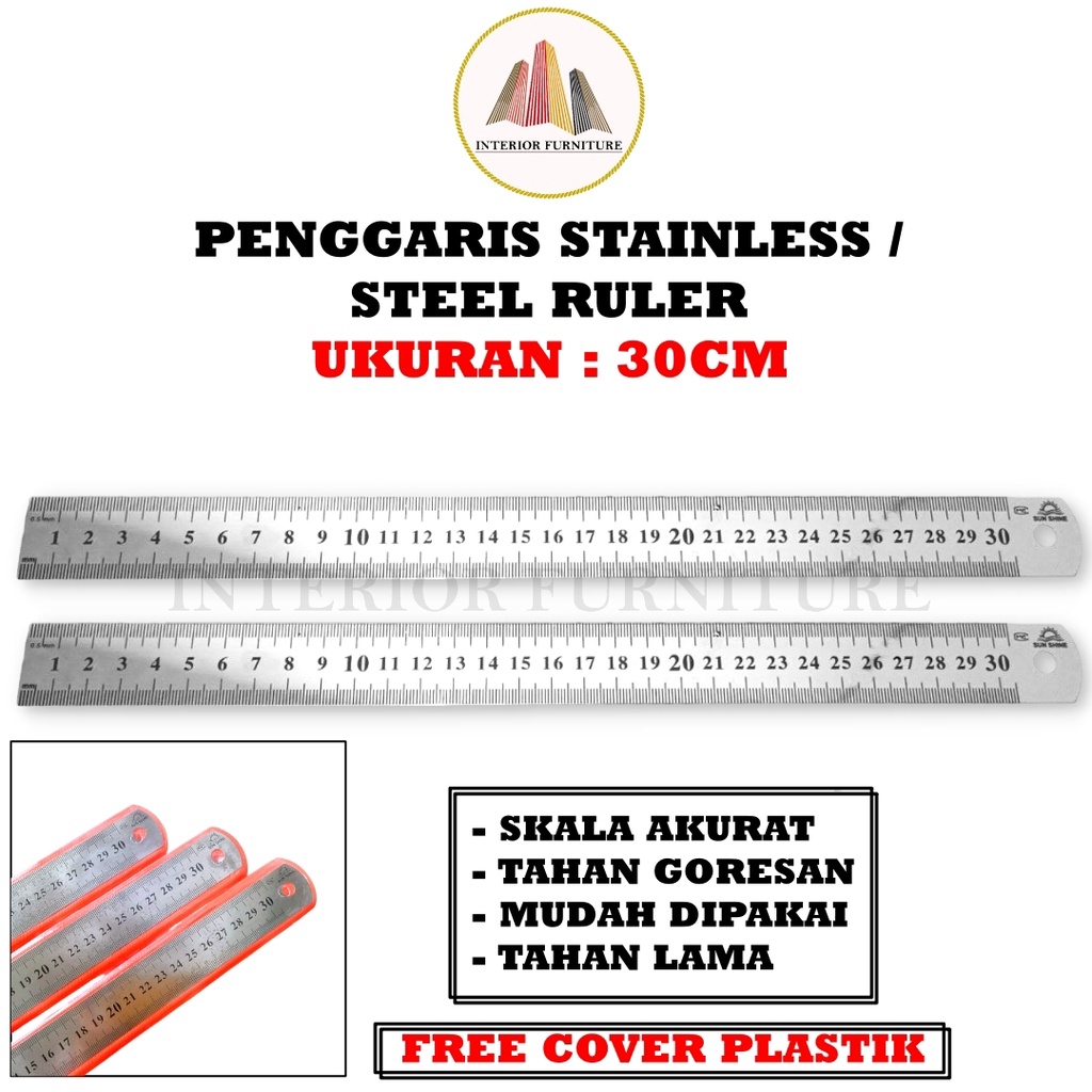 Stainless Ruler/Stainless Ruler 30cm | Shopee Malaysia