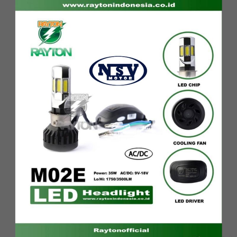 Original RTD LED 6 SIDED HEADLIGHT RTD RAYTON M02E AC/DC 35W | Shopee ...