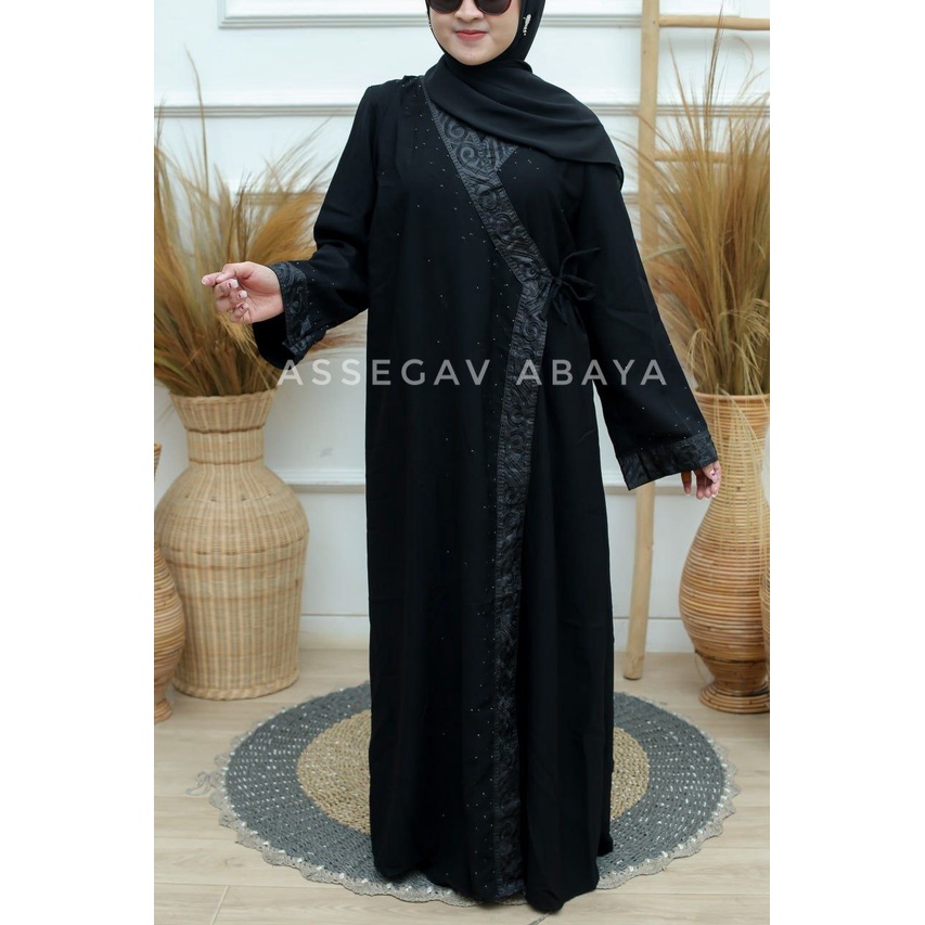 HITAM Abaya Gamis Arab Abaya Black Abaya Dress Combination Saudi Dubai ...