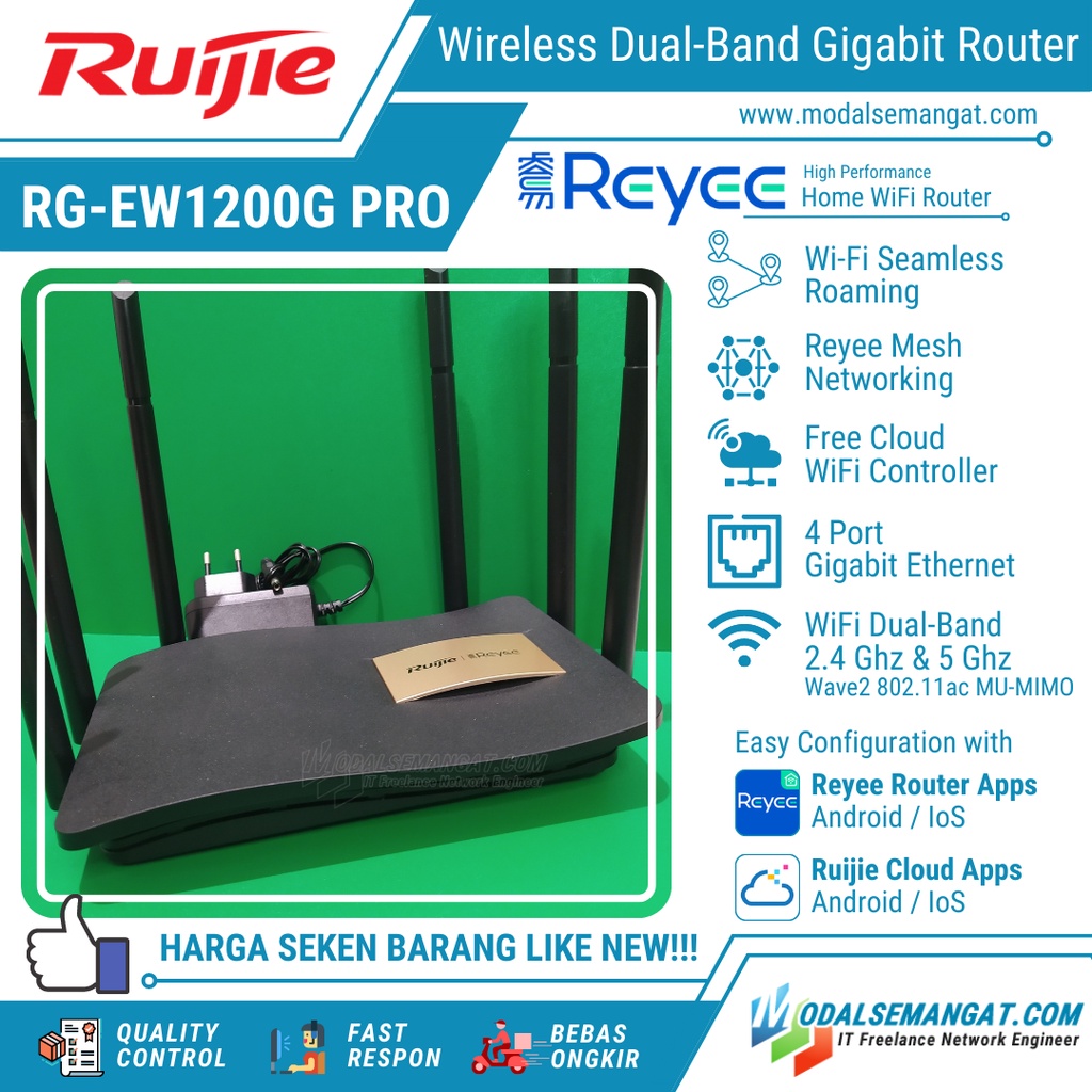 Ruijie Reyee RG-EW1200G PRO Dual-band WiFi Gigabit Router | Shopee Malaysia