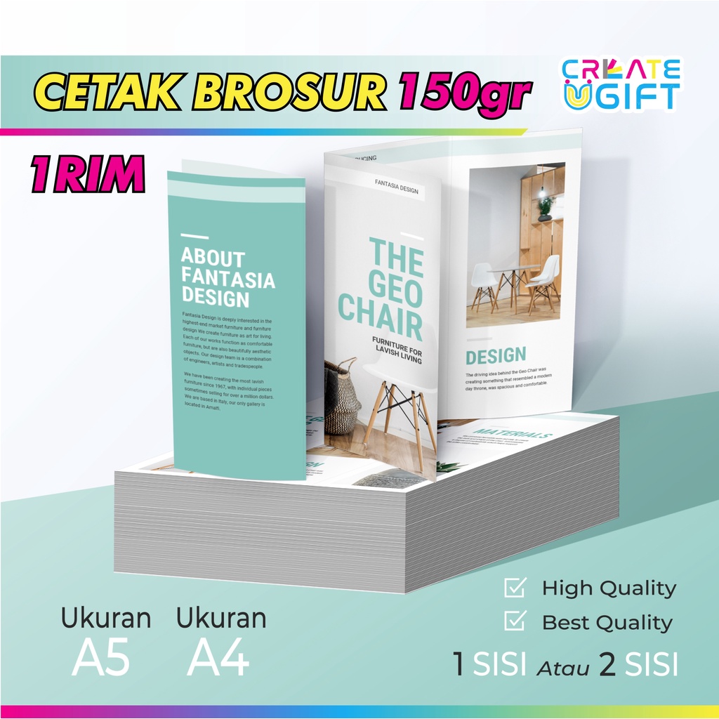 Print Brochure 1ream/500 Sheets | Size A5/A4 ARTPAPER Paper 150 GSM | Shopee Malaysia