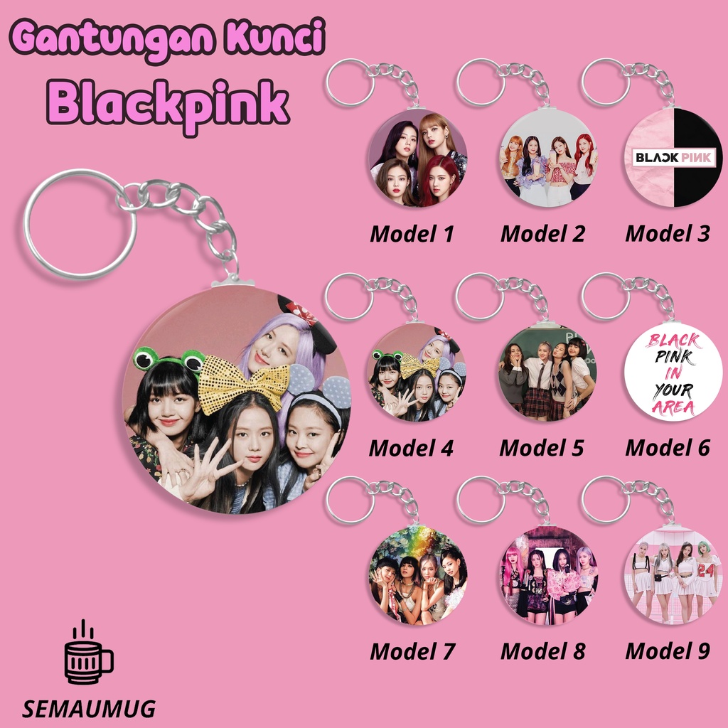 GANTUNGAN Lisa ROSE KEYCHAIN JENNIE JISOO BP GIFT ROUND KPOP CUTE ...