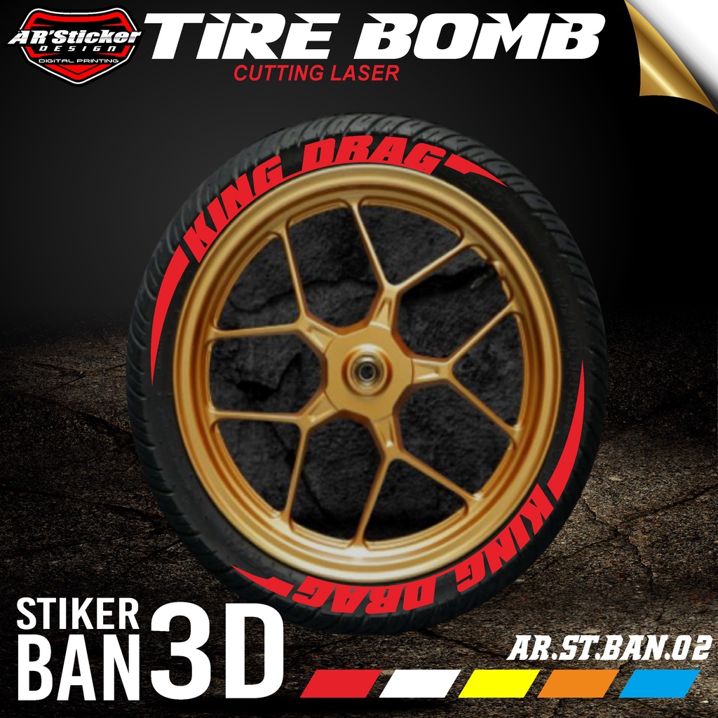 Tire Bomb / Tire Font / 3D Tire Sticker King Drag AR 02 | Shopee Malaysia