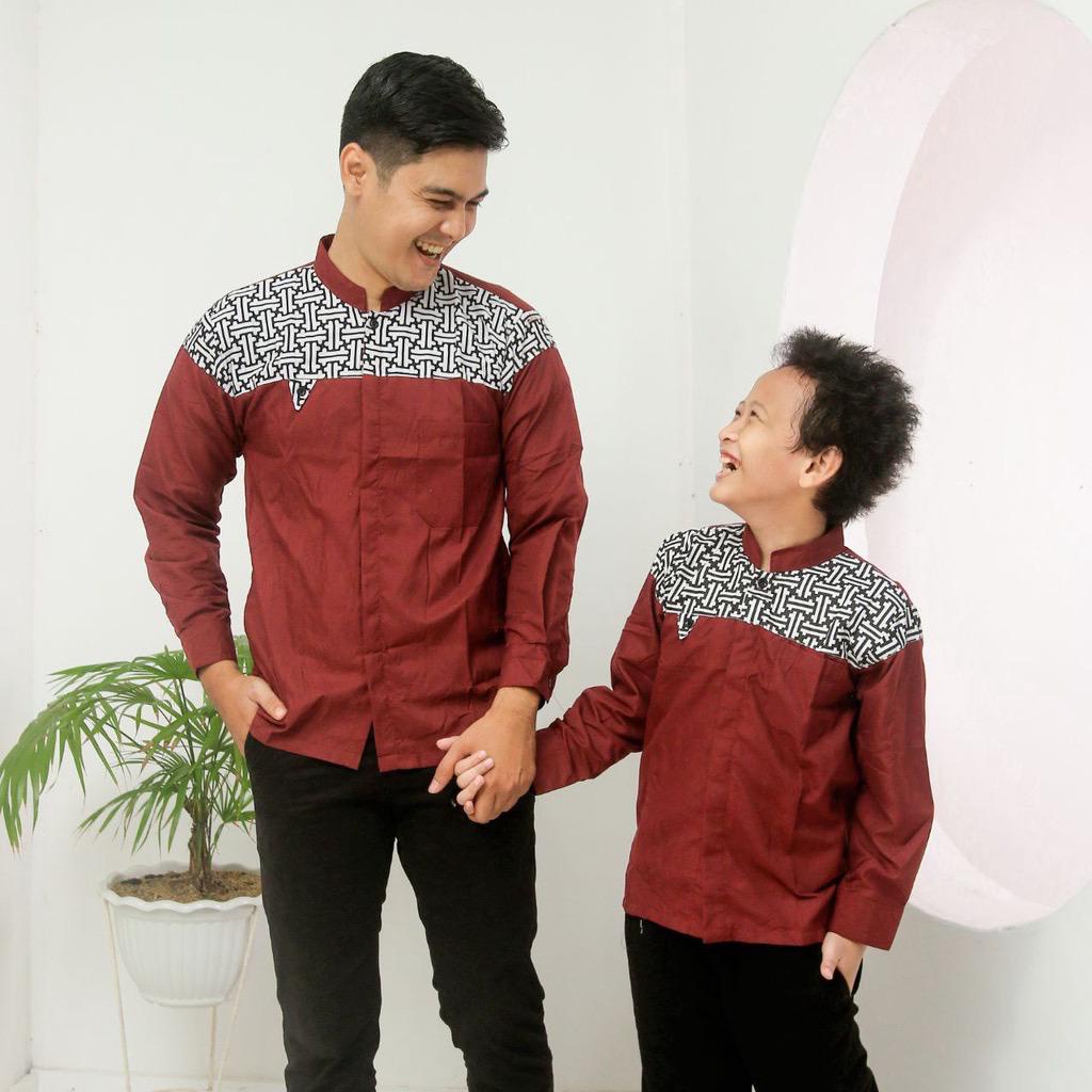 Koko Shirt For Men Children And Adults Long Sleeve Falcon Motif Batik ...