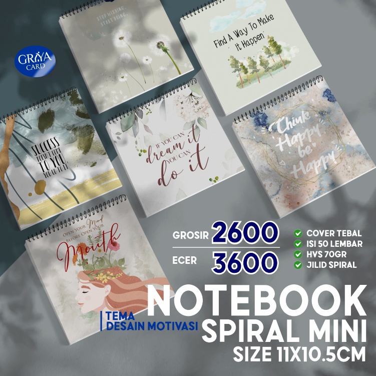 Mini SPIRAL NOTEBOOK Size 11X10.5CM | Notebook MOTIF Islamic Theme ...