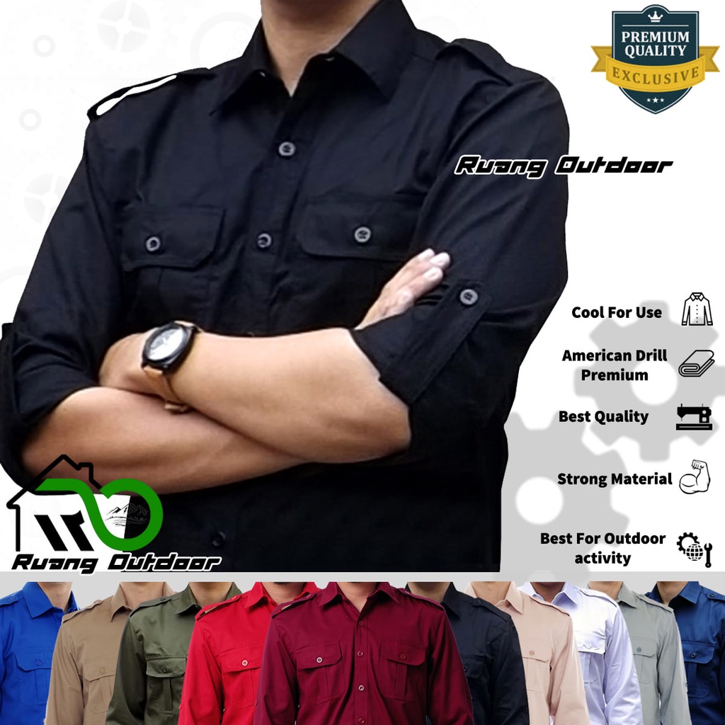 KEMEJA Long Sleeve PDL PDH Field Shirt - Premium Uniform Tops for Men ...