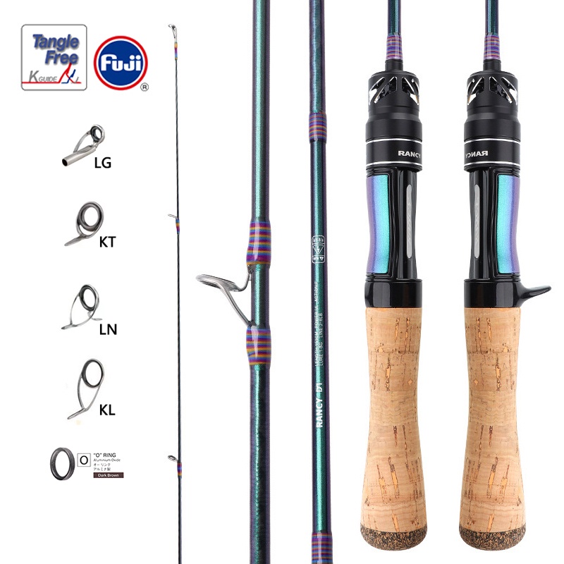 1.53m/1.68m/1.8m FUJI UL Rod Solid Carbon Spinning/Baitcasting Rod Ultralight Joran Pancing ...