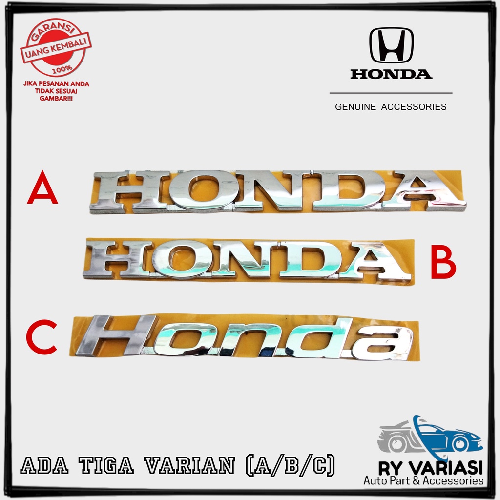 Original Honda Emblem/Honda HRV BRV JAZZ MOBILIO BRIO/ Honda Writing ...