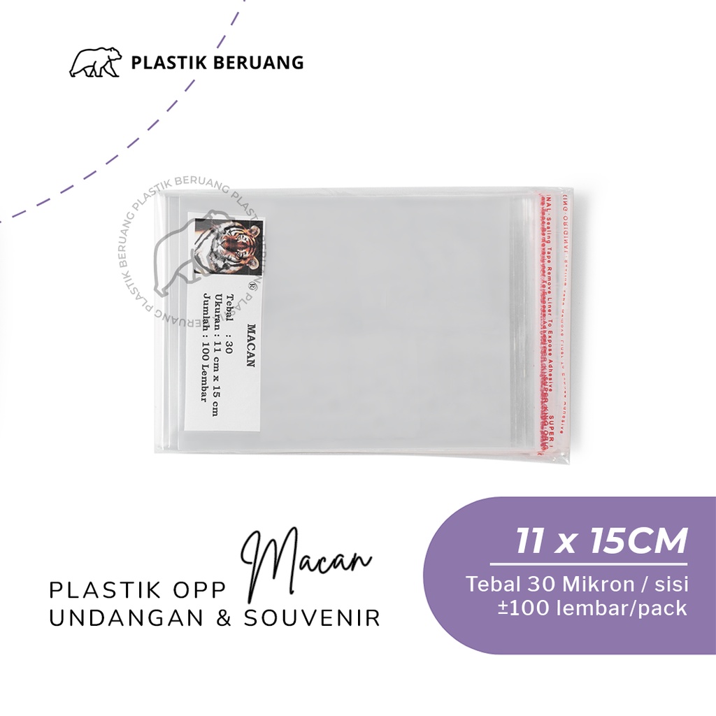 Opp Plastic Tiger 11x15 Thick 30 Micron Adhesive Plastic Glue ...