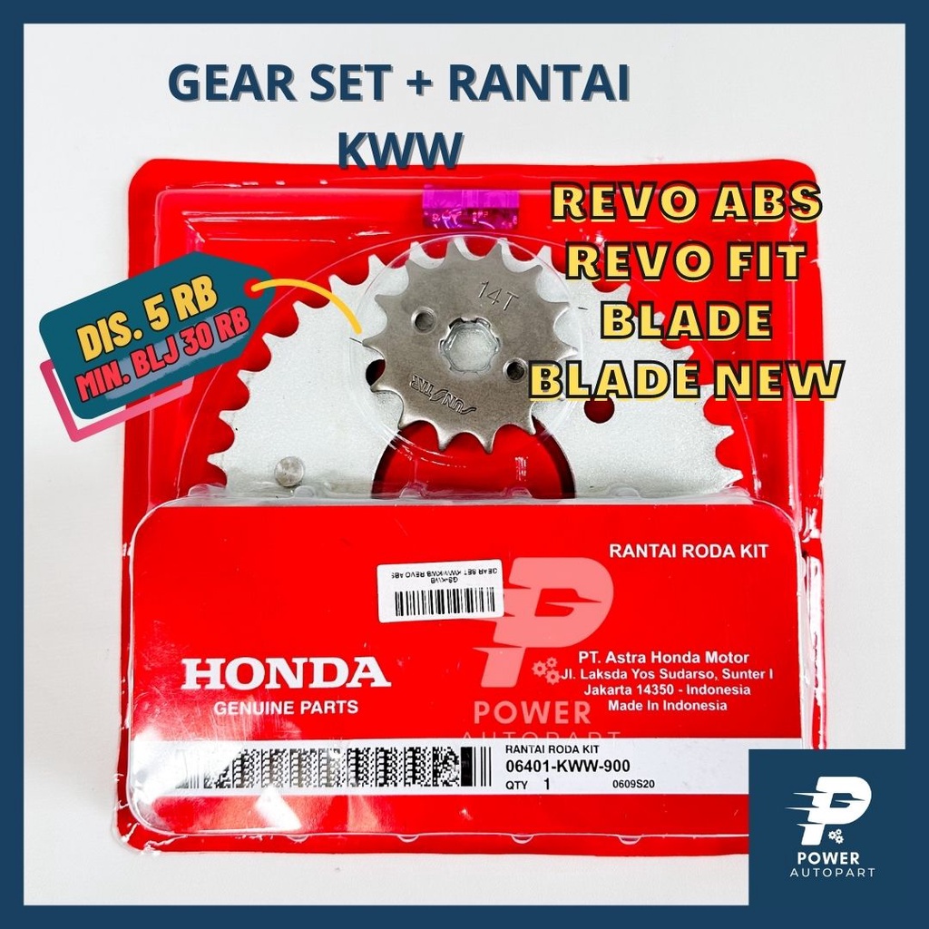 Gear SET + KWB CHAIN HONDA BLADE NEW, BLADE, REVO ABS, REVO FIT ...
