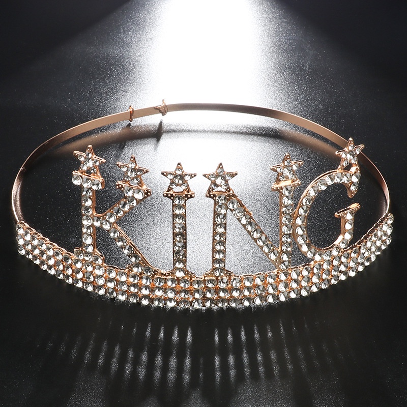Men's Birthday KING Crown Etiquette Party Alloy Diamond Crown | Shopee ...