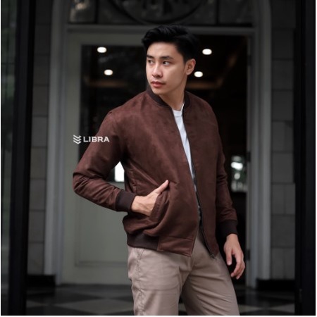 Libra Suede Jacket Men Brown Jacket Korean Style Jacket Adult Men Cool ...