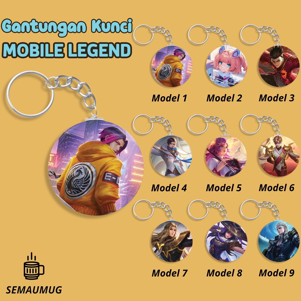 GANTUNGAN KEYCHAIN LING ANGELA ALUCARD CHOUML CUTE GAME ROUND KEYCHAIN ...