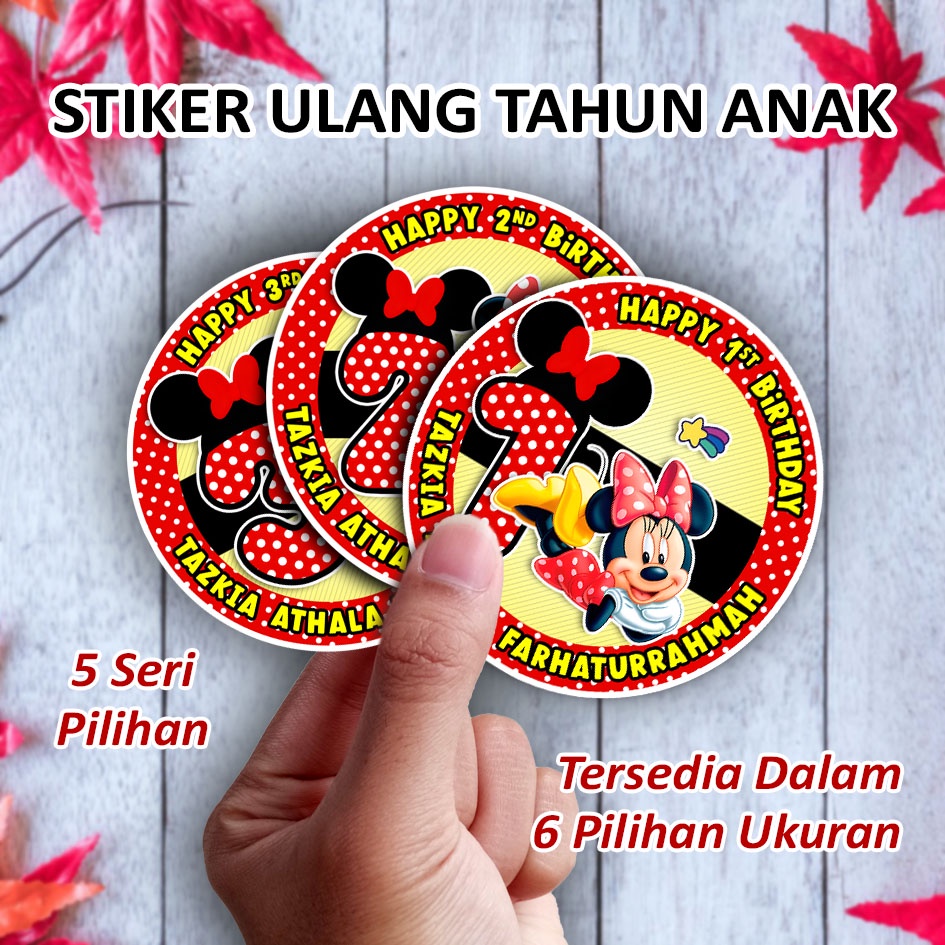 Minnie MOUSE CHILDREN'S BIRTHDAY STICKERS BIRTHDAY LABEL STICKER ...
