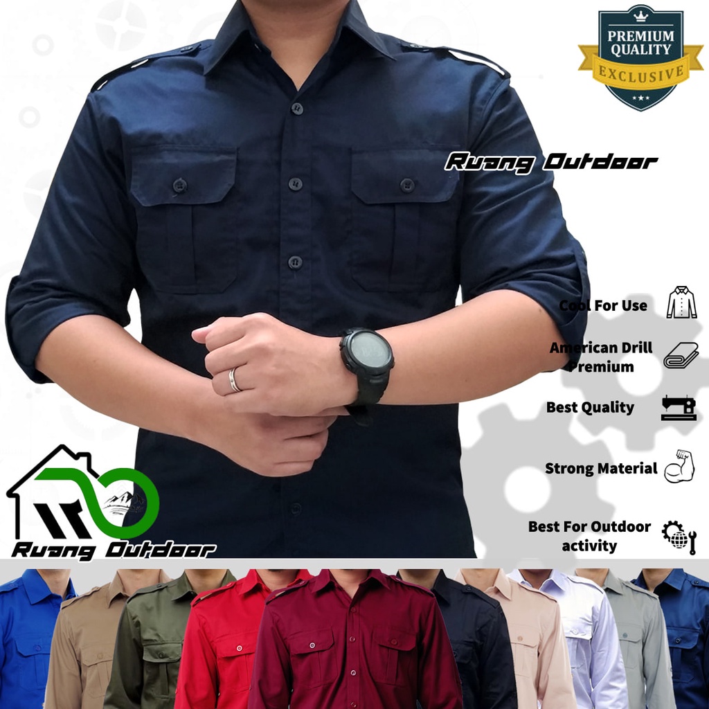 KEMEJA Long Sleeve PDL PDH Field Shirt - Premium Uniform Tops for Men ...