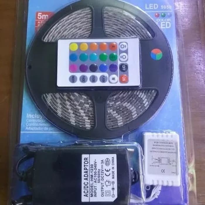 Rgb LED STRIP set IP44-5050 RGB (remote+adapter) | Shopee Malaysia