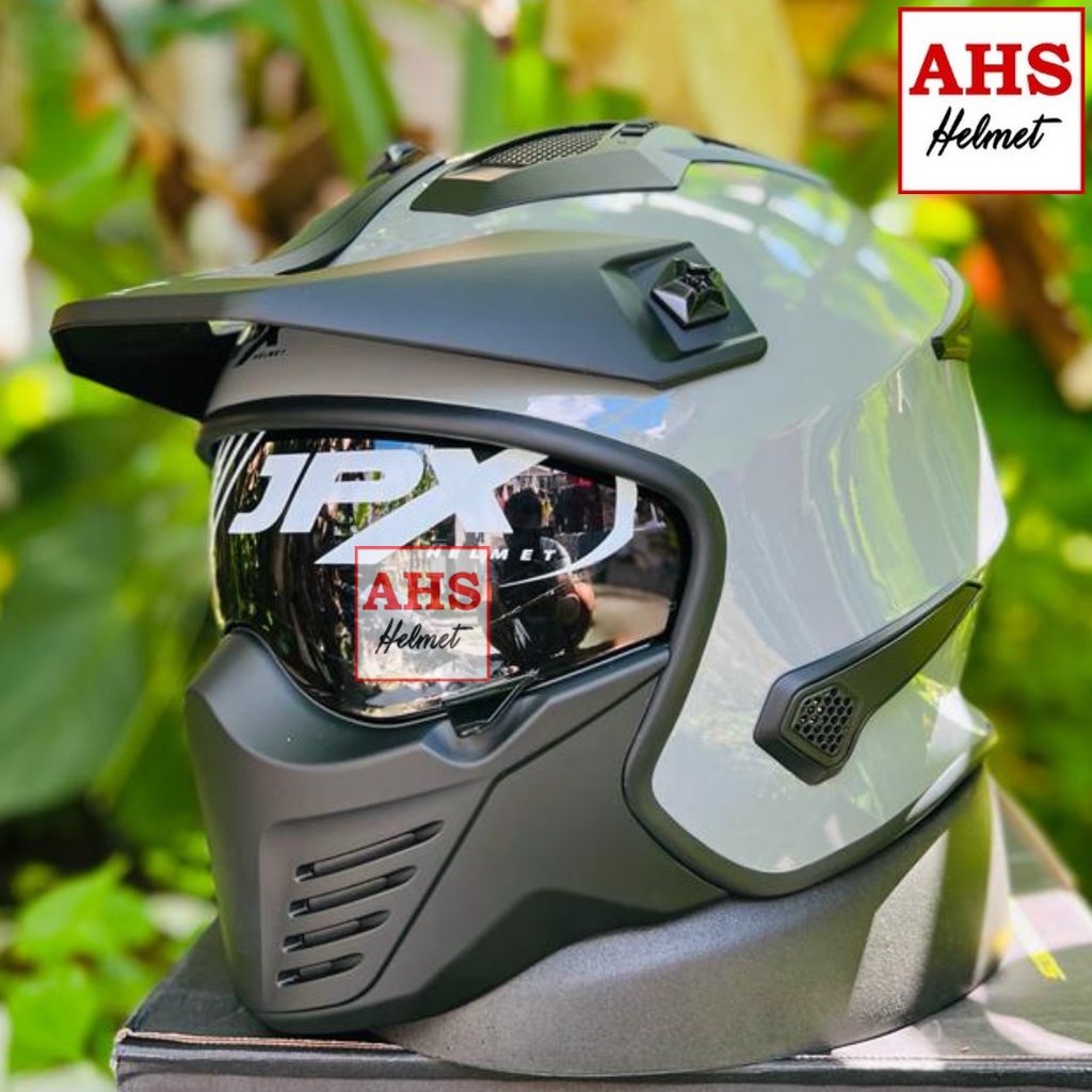 JPX MX 726R MOTOCROSS DUAL MODE WITH INNER VISOR SOLID ORIGINAL SNI ...