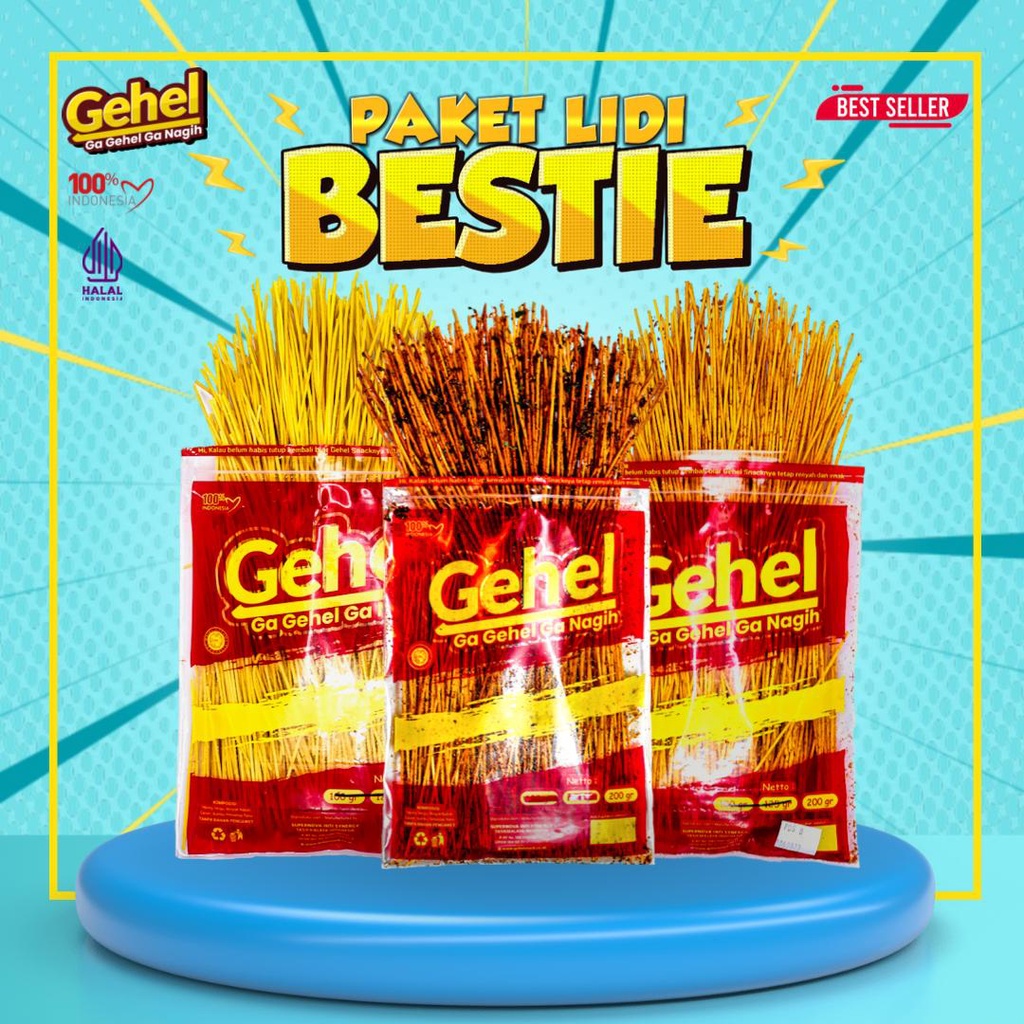 Gehel Lidi Bestie - Noodle Sticks, Salty, Regular Spicy, Spicy Orange ...