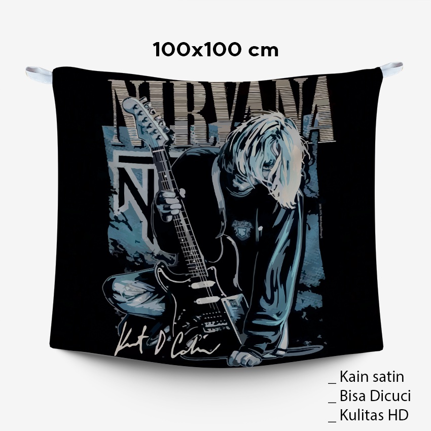 Nirvana FLAG TAPERY FABRIC POSTER Kurt CobainJUMBO | Shopee Malaysia