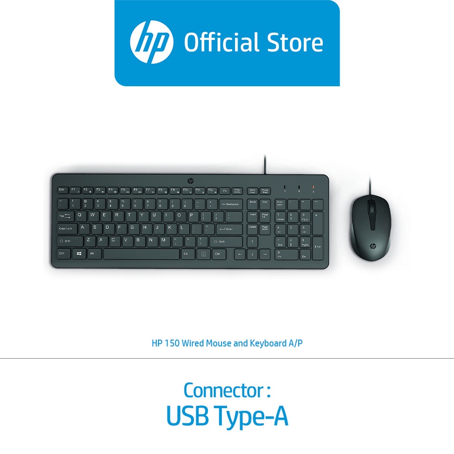 Hp COMBO MOUSE + WIRED 150 KEYBOARD | Shopee Malaysia