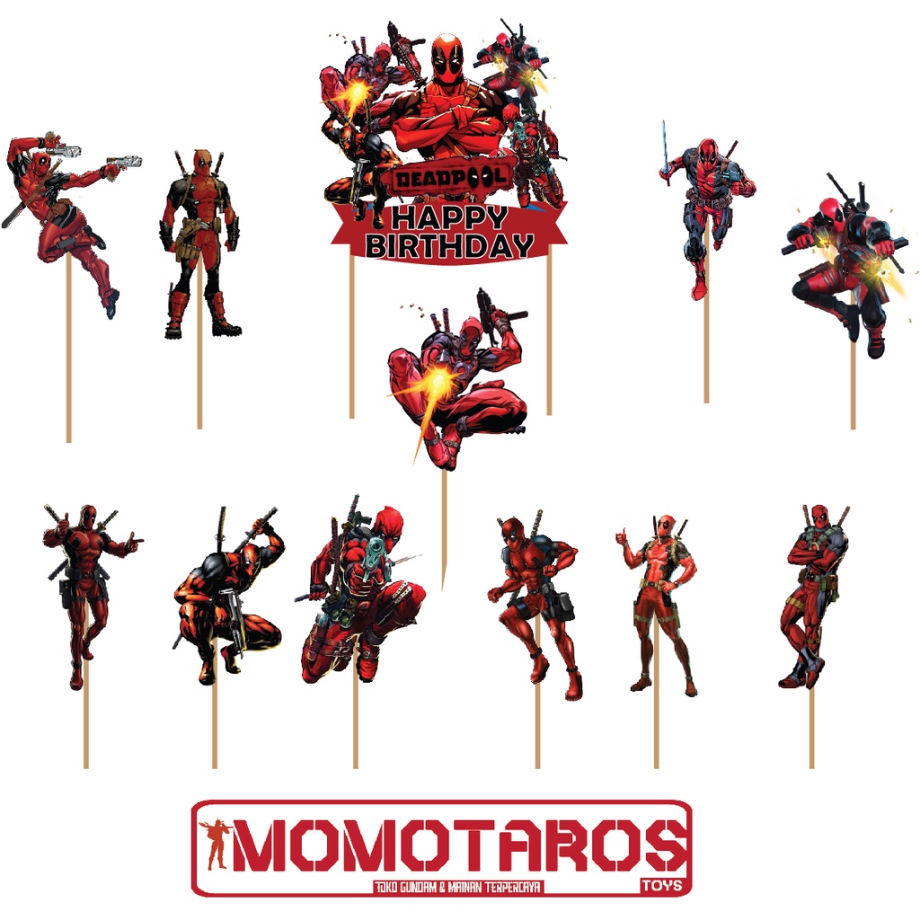 Deadpool cartoon cake Topper set | Shopee Malaysia