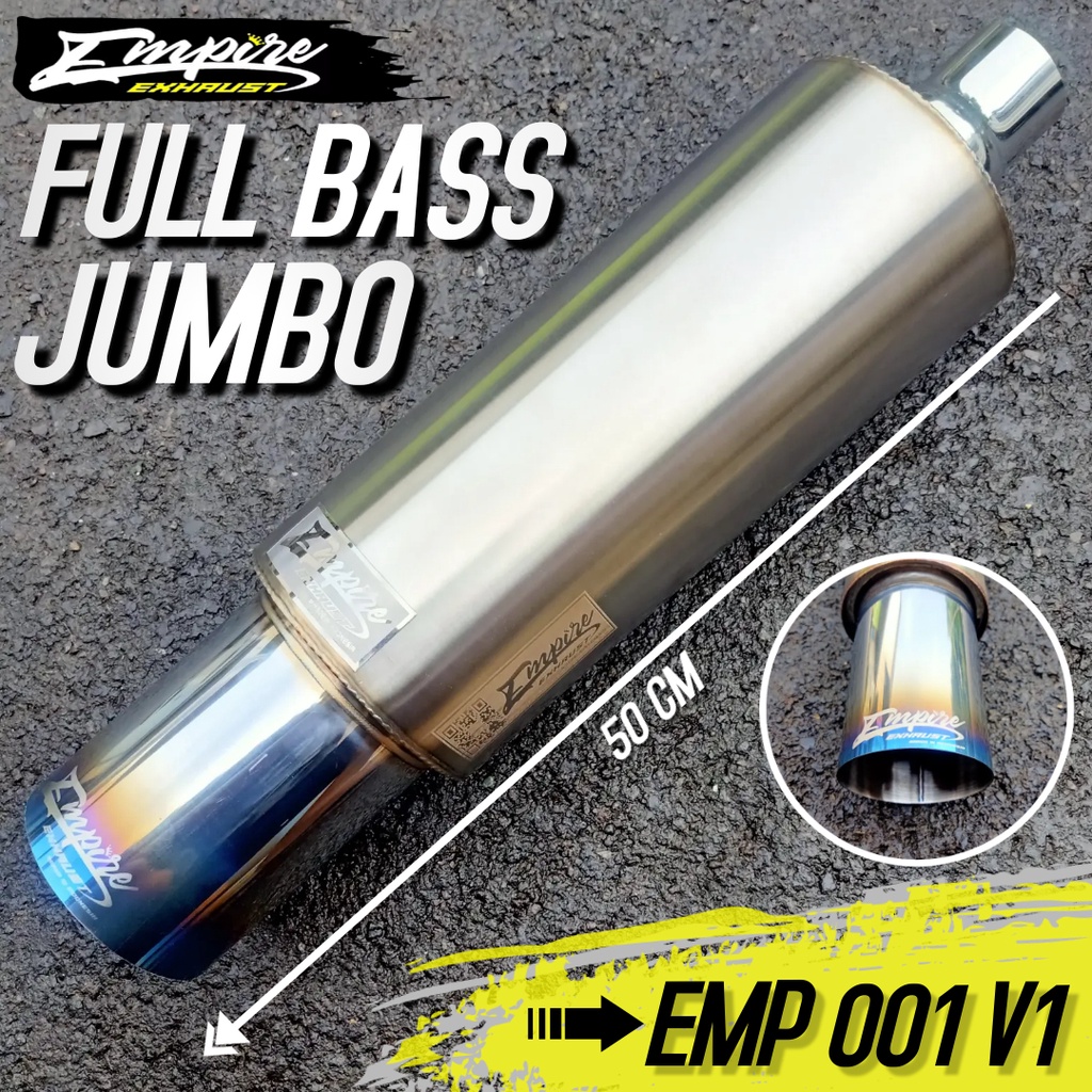 Emp001 V1 JUMBO Car Exhaust Racing Full Bass Round Muffler Stainless ...