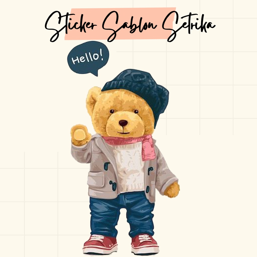 Teddy Bear Screen Printing Bear Iron Screen Printing DTF Sticker Ready ...