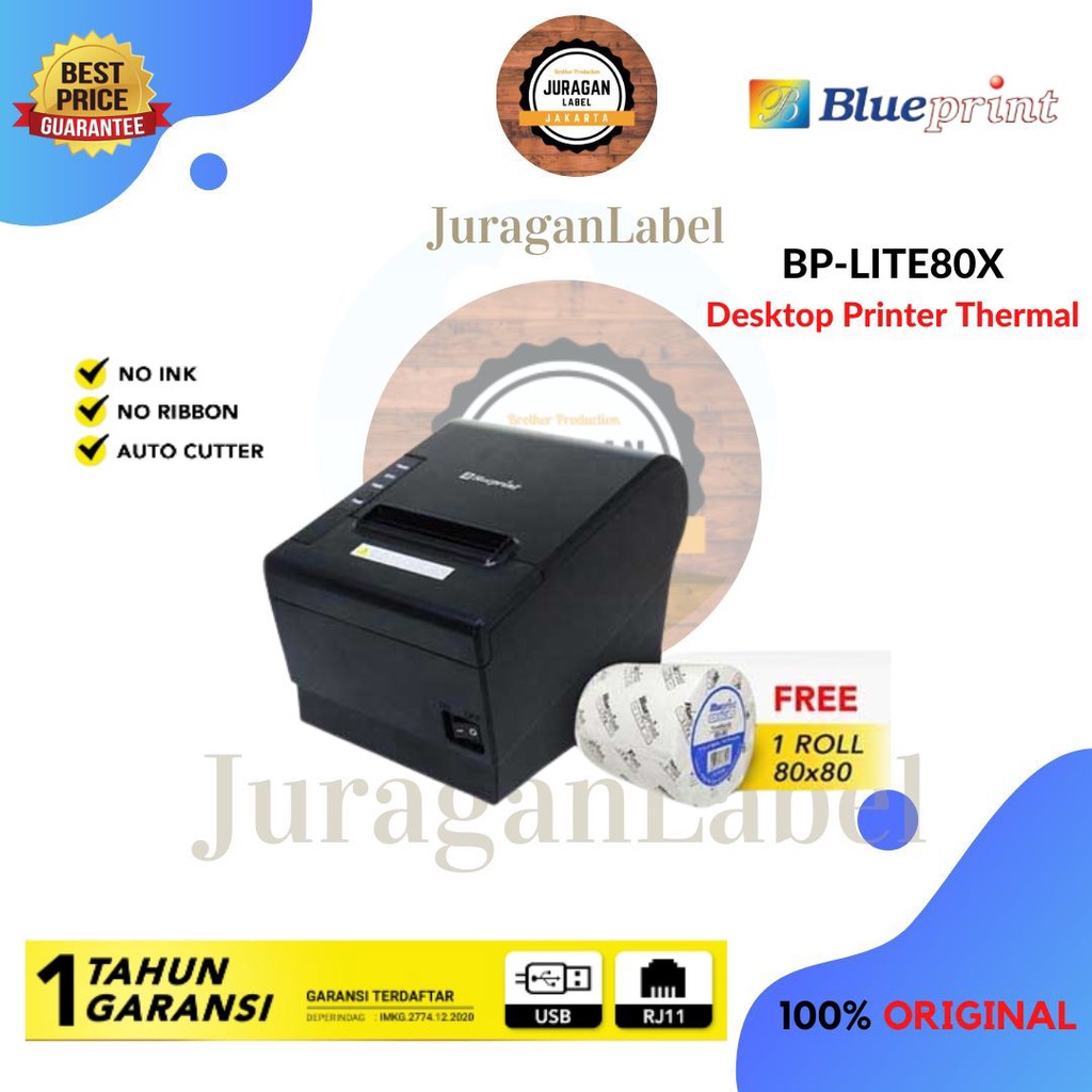 Blueprint BP LITE80X Thermal Cashier Printer USB+RJ11 Equivalent To ...