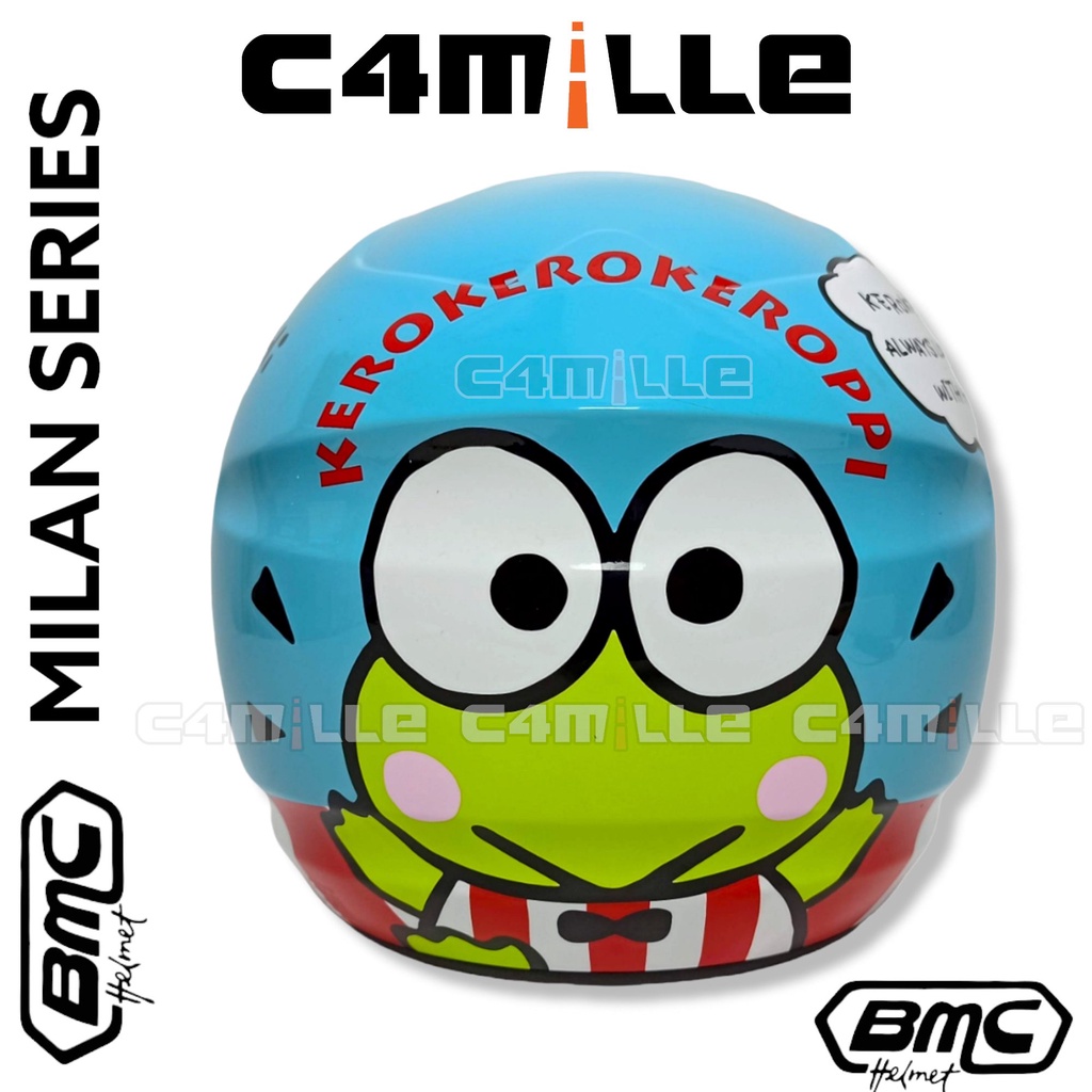 Bmc MILAN SANRIO KEROKEROPPI 1 BLUE PASTEL HALF FACE HELMET | Shopee ...