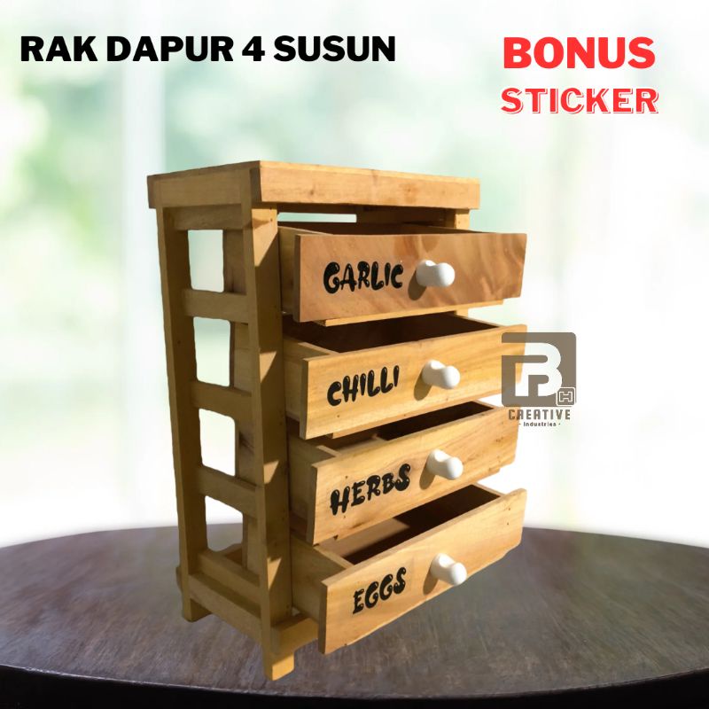 Multi-Purpose Drawer Model Kitchen Rack, 4 Layer Onion Spice Rack ...