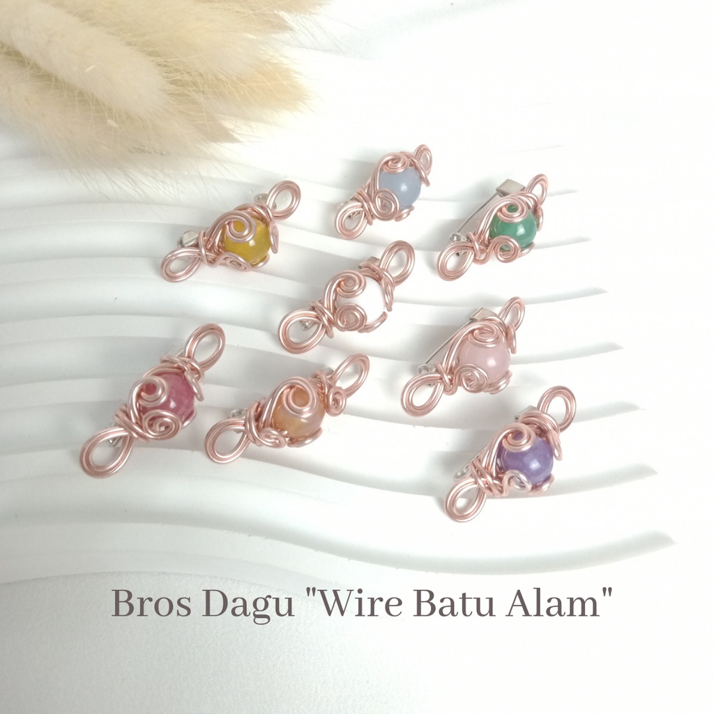 Natural STONE WIRE BROOCH / PIN / CHIN PIN (PACKAGE CONTAINS 2 PCS ...