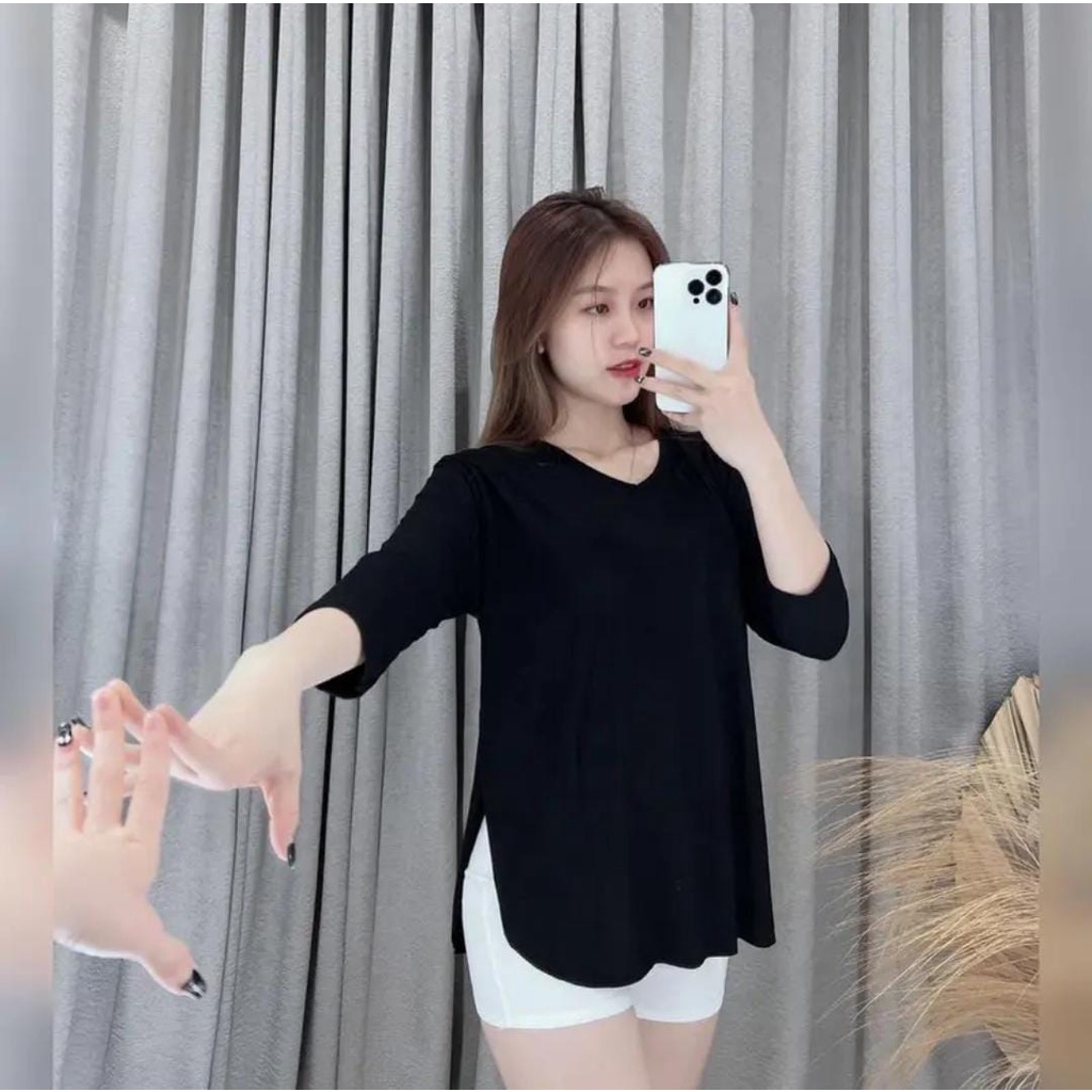 Kaoa Oversize 7/8 Sleeve Women's T-Shirt Women's Top Spandex Women's Top | Shopee Malaysia