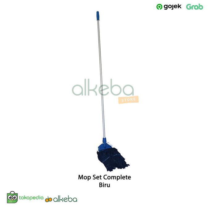 Mop Set Complete Blue Mop Set Mop Handle Mop Mopframestem Shopee Malaysia