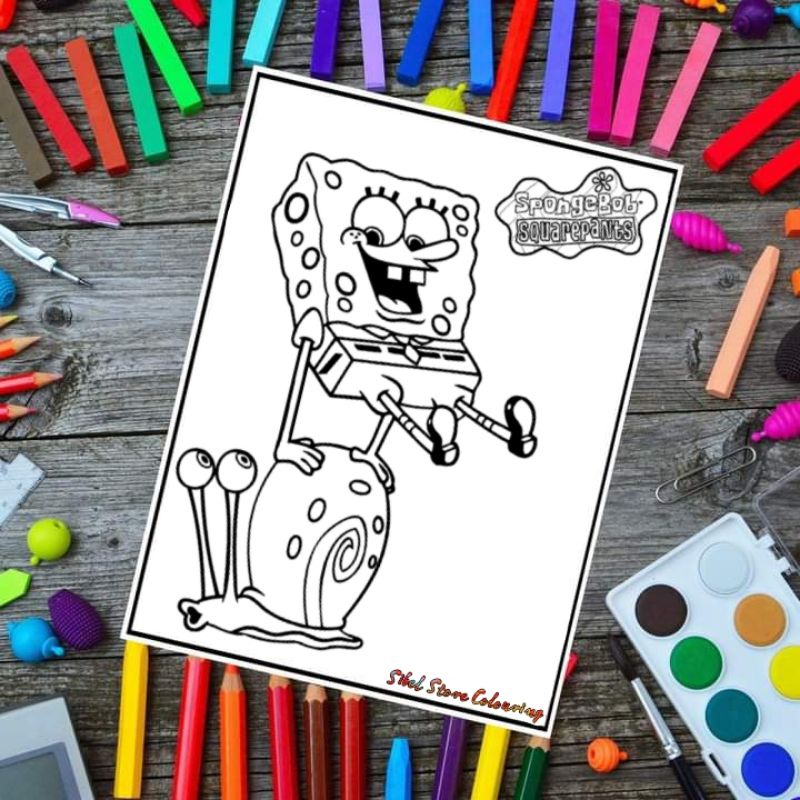 Spongebob Squarepants Theme Children's Coloring Drawing Paper / Drawing ...