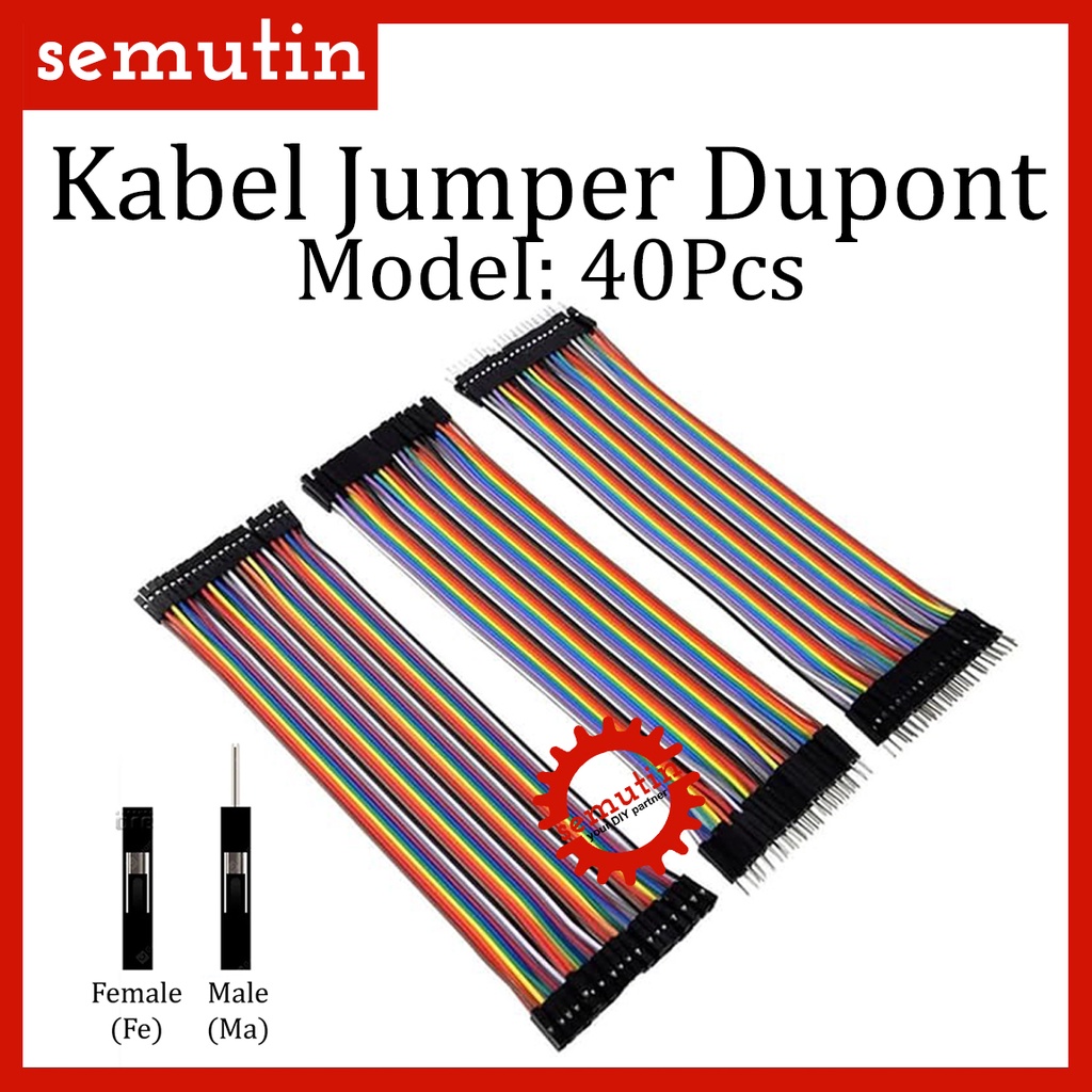 Dupont Jumper Cable 40pcs Rainbow/Cable Breadboard Female Male Arduino ...